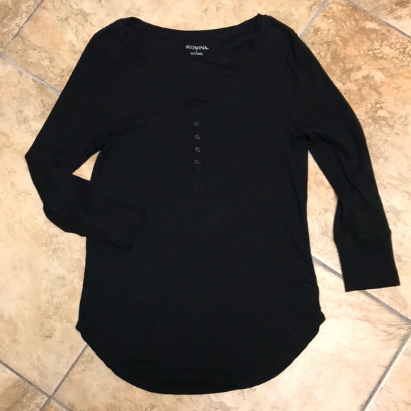 Merona | Tops | Merona Black 34 Sleeve Top | Poshmark